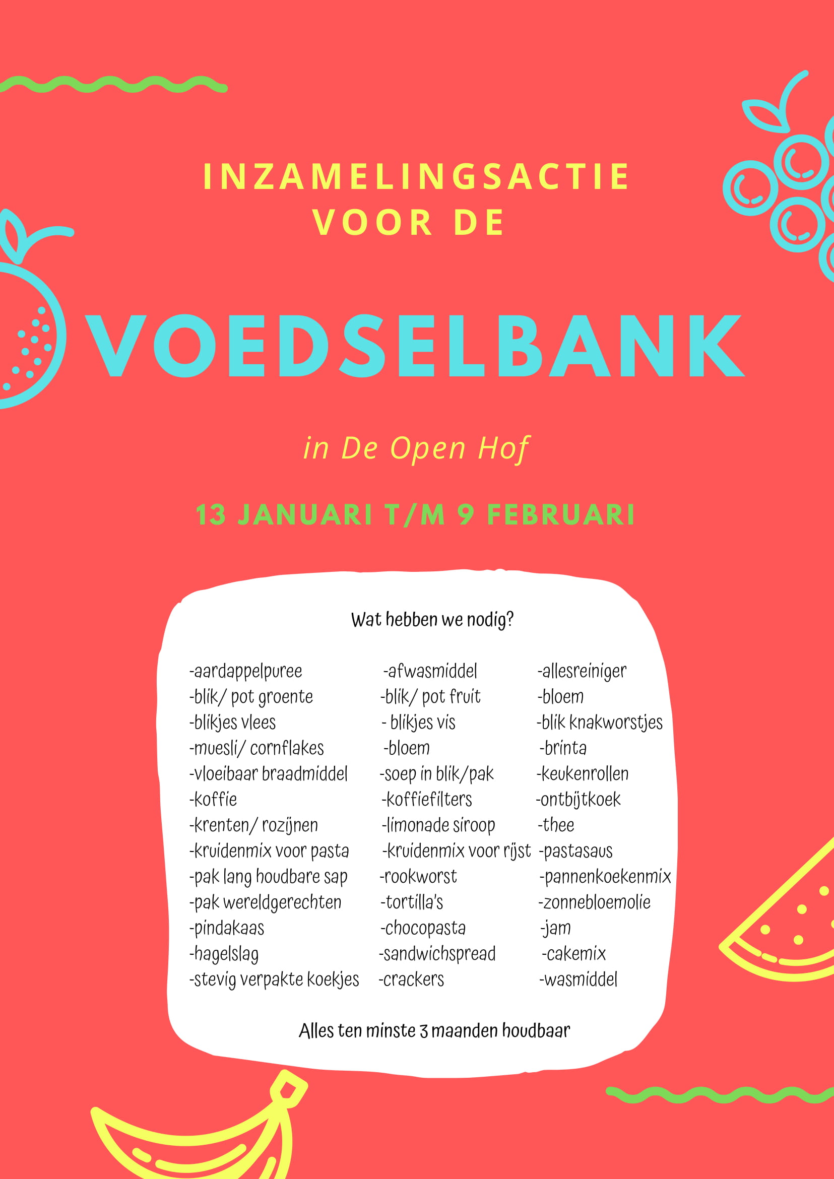 Inzamelingsactie Voedselbank | De Open Hof Inzamelingsactie Voedselbank | De Open Hof